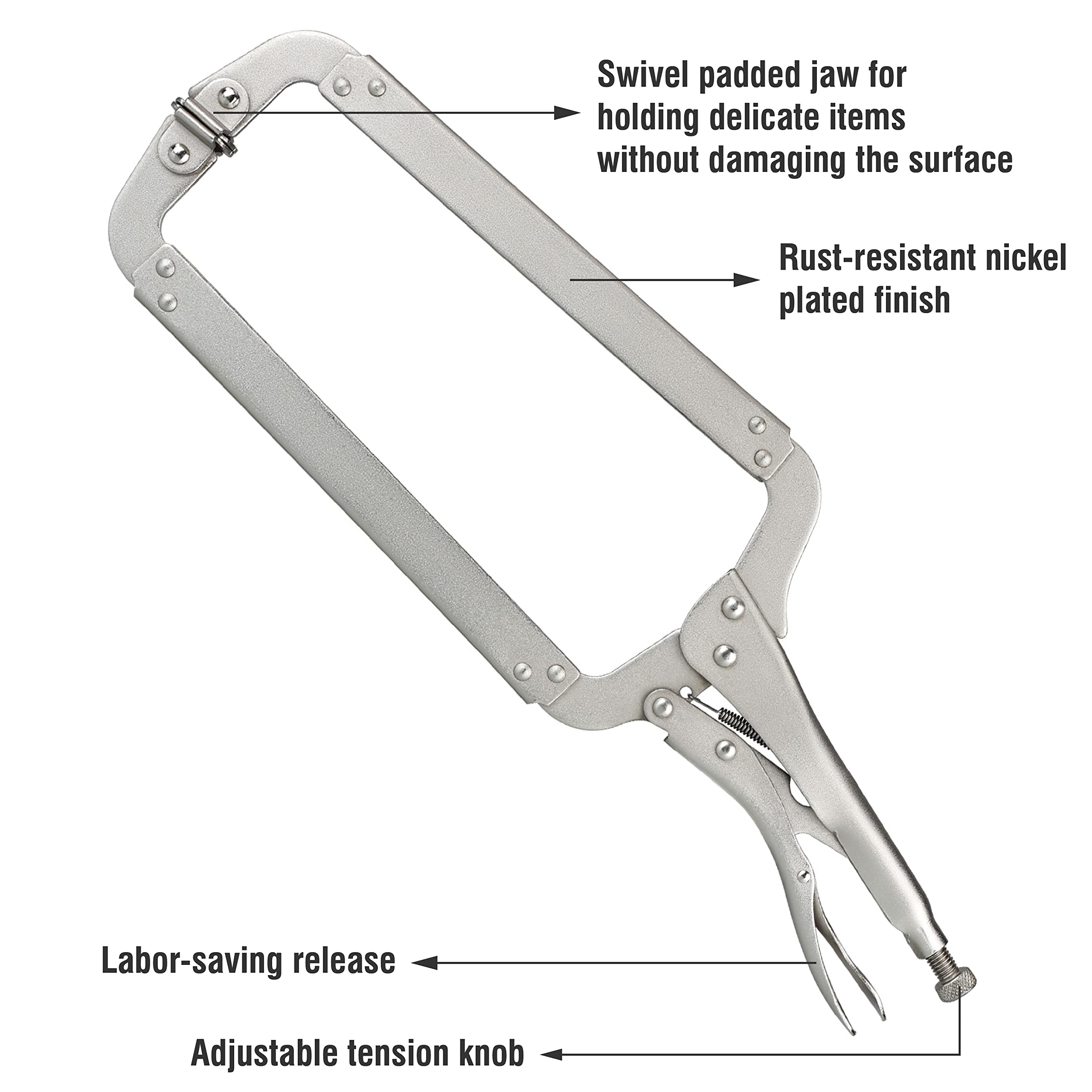 Olympia Tools 18" Locking C-Clamp, silver (11-418)