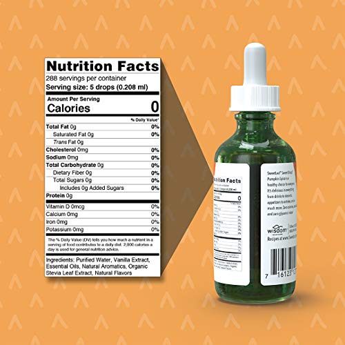 SweetLeaf Sweet Drops Pumpkin Spice Liquid Stevia Sweetener - Pumpkin Spice Stevia Liquid, Zero Calories, Zero Sugar, Non-GMO, Gluten-Free, Keto Friendly, Pumpkin Stevia Drops - 2 Fl Oz