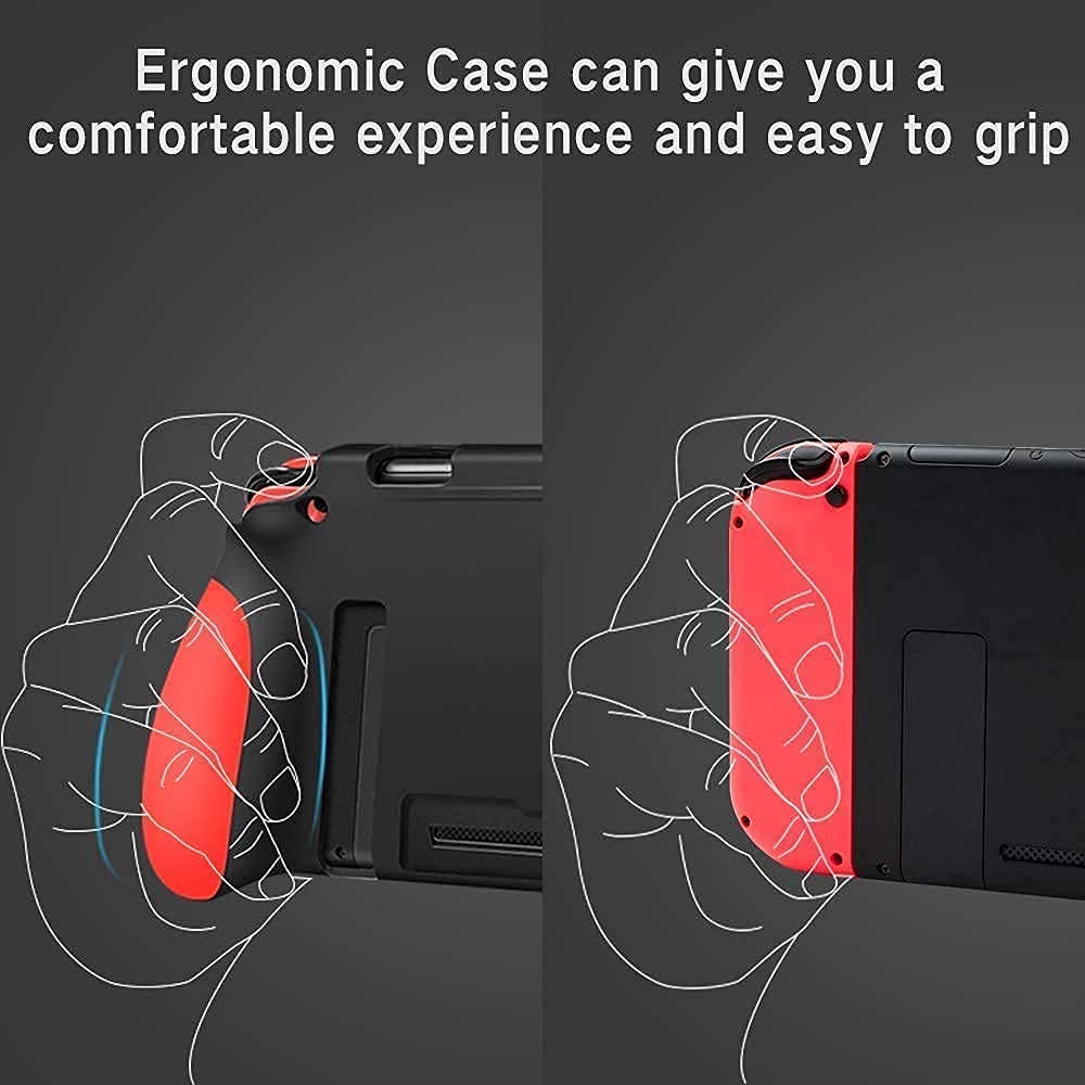 Protective Case for Switch,Dockable Cover Case for Switch,Grip Cover in Silicone with Anti-Scratch and Shock-Absorption Soft TPU(Red and Blue)