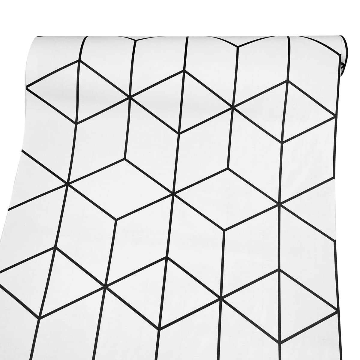 Yifasy Shelf Liner Black Cube Self-Adhesive Drawer Paper Furniture Protector Redo L Shaped Desk 118x17.7 Inch