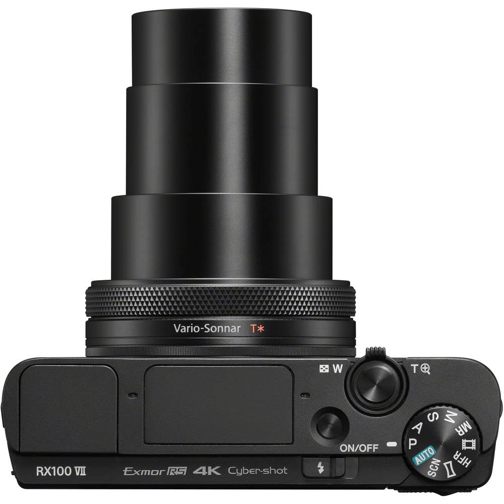 Sony Cyber-Shot DSC-RX100 VII Digital Camera (DSC-RX100M7) + 2 x 64GB Memory Card + Case + 3 x NP-BX1 Battery + Card Reader + LED Light + Corel Photo Software + HDMI Cable + Charger + More (Renewed)