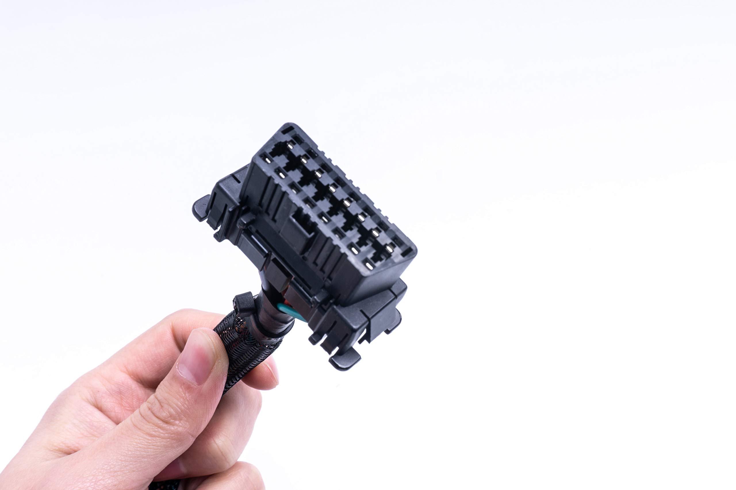 OBD II Cable OBD2 16pins Male 1 to 2 Female Splitter Y Cable 20awg Thick Wire Underdash Splitter Cable