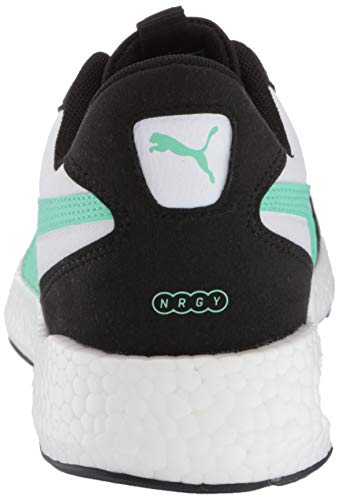 Puma Men's NRGY Neko Sneaker, Black White-Green Glimmer, 7 M US