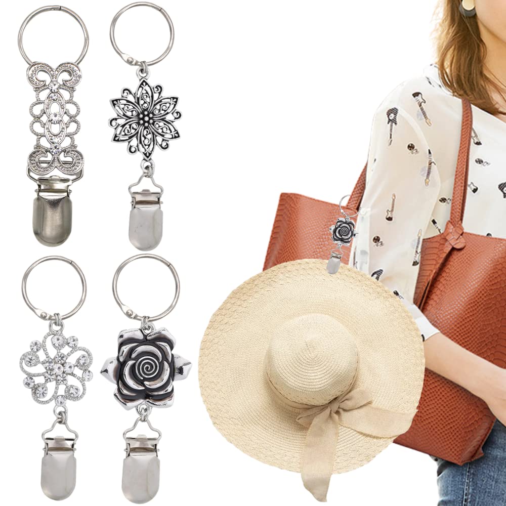 Travel Hat Clips Metal Hat Clip for Travel On Bag, Hat Clip for Luggage,Multifunctional Duckbill Hat Clip