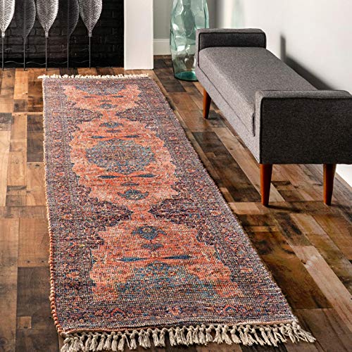 nuLOOM Annette Flatweave Jute Runner Rug , 2' 6" x 8', Multi, Rectangular