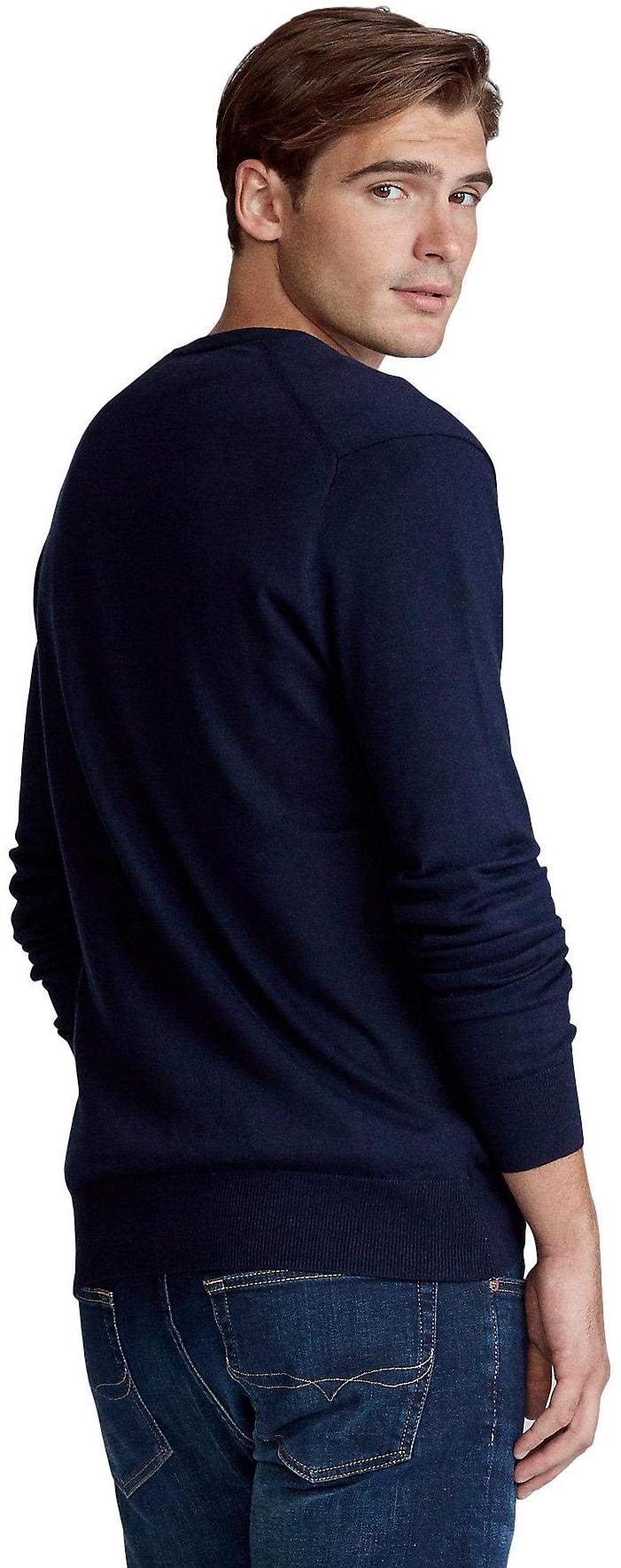 Polo Ralph Lauren Long Sleeve Pima V-Neck Hunter Navy Large
