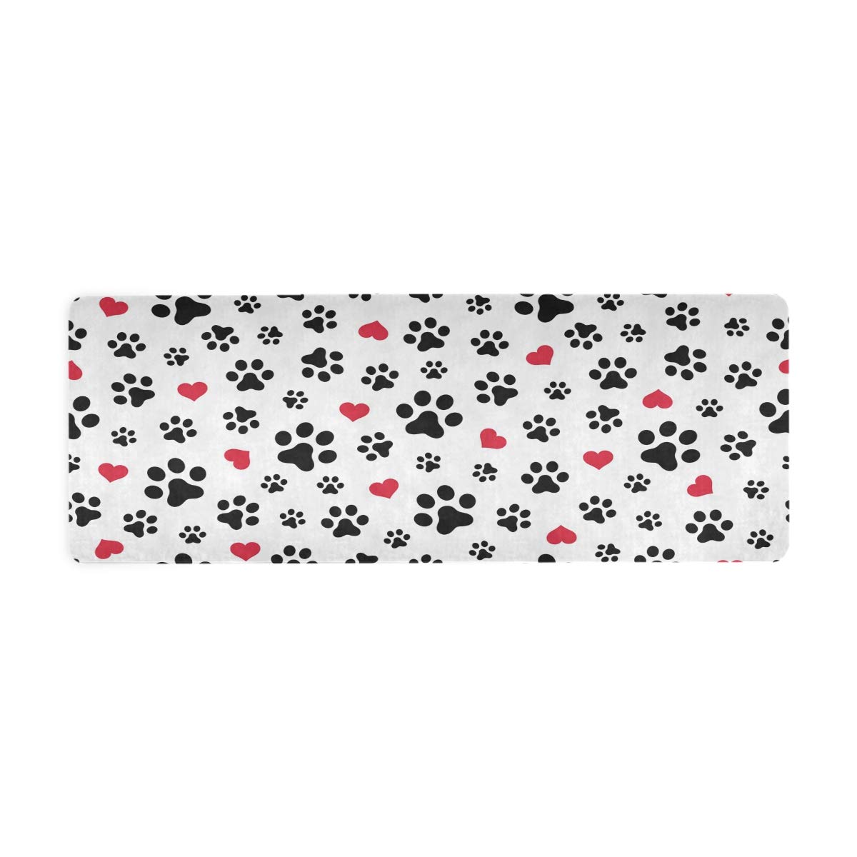 Qilmy Dog Cat Paw Print Yoga Mat | 1mm Extra Thin 71â Long Non Slip Workout & Fitness Mat with Storage Bag for Yoga, Pilates & Floor Exercises