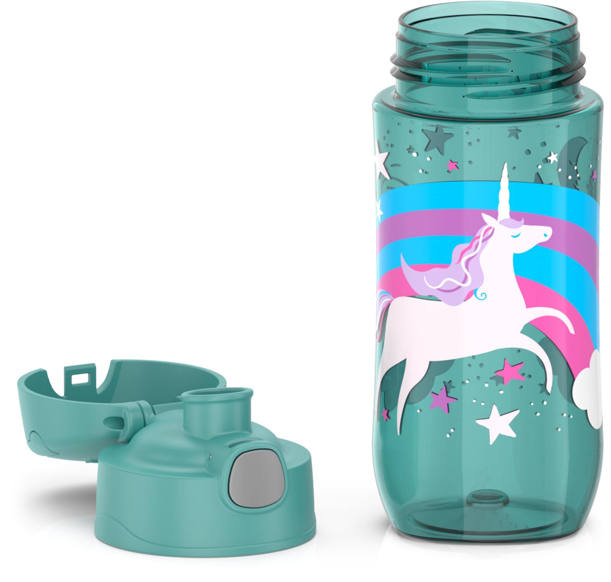THERMOS FUNTAINER 16 Ounce Plastic Hydration Bottle with Spout Lid, Color Change Unicorns