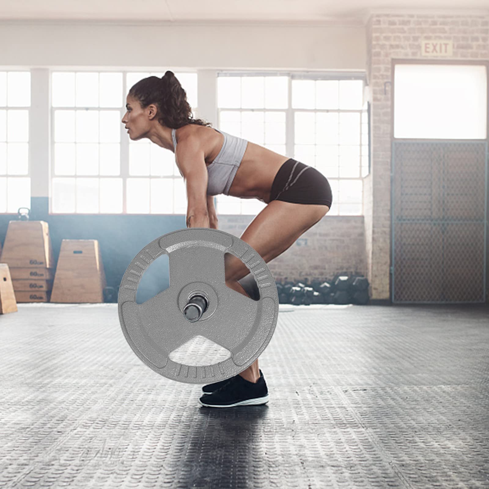 Olympic Weight Plate Set - Single Pair & Set 2 Inch Athletic Rubber Grip Barbell Plates Barbell Weight Set for Strength Training Weightlifting Weight Loss Home Gym (44LB Single)