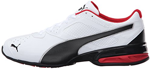 PUMA Mens Tazon 6 Cross Trainer, PUMA Mens White-PUMA Mens Black-PUMA Mens Silver, 10