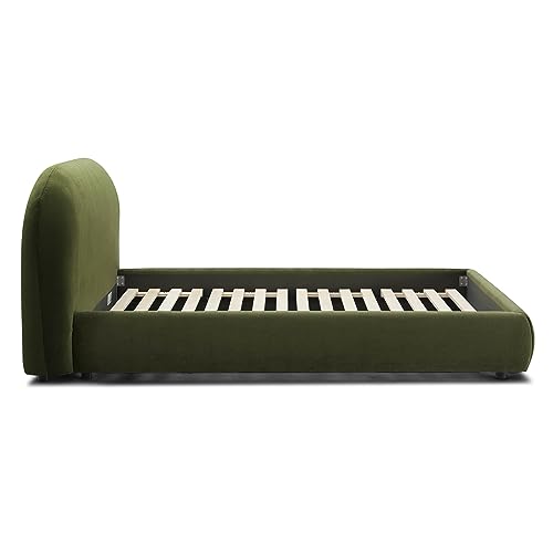POLY & BARK Genoa King Size Bed in Distressed Green Velvet