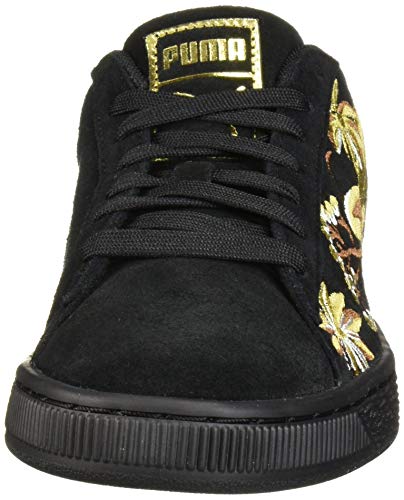 PUMA Women's Suede Classic Sneaker, Black Team Gold, 8.5 M US
