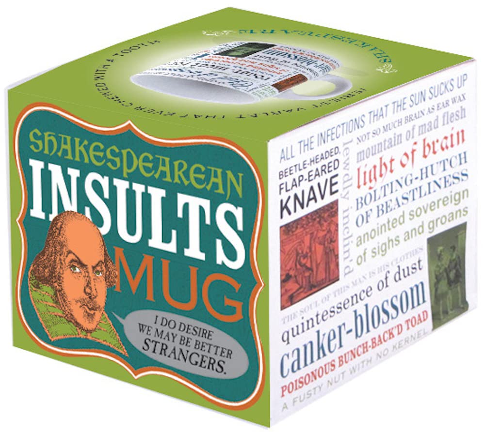 Shakespearean Insults Coffee Mug - Shakespeare's Wittiest and Meanest Insults - Comes in a Fun Gift Box