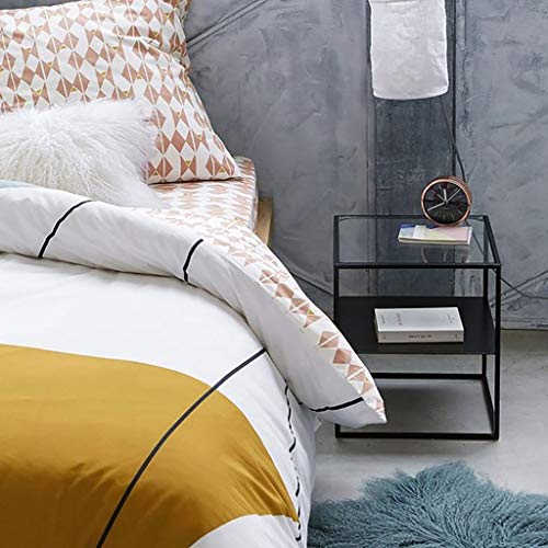 Saladplates-LXM End Tables End Table,Bedside Sofa Side Table with Metal Frame,Coffee Snack Table for Home,Office, Bedroom,Hallway,Living Room,Balcony[Black]