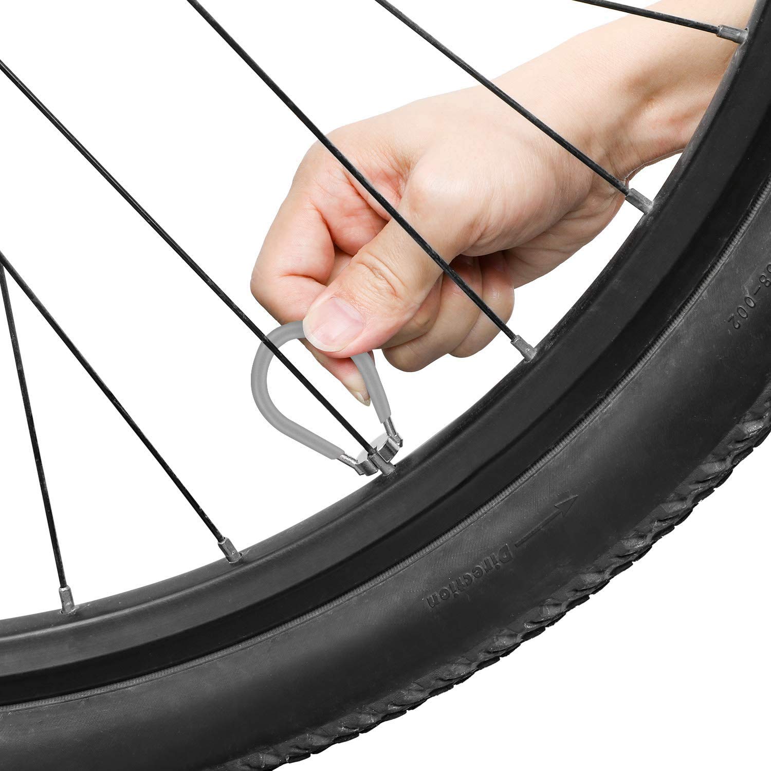 QKURT 3 Pack of Bike Spoke Wrench Kit, Forged Steel Bike Rim Correct Tool Bicycle Spoke Tool-Grey
