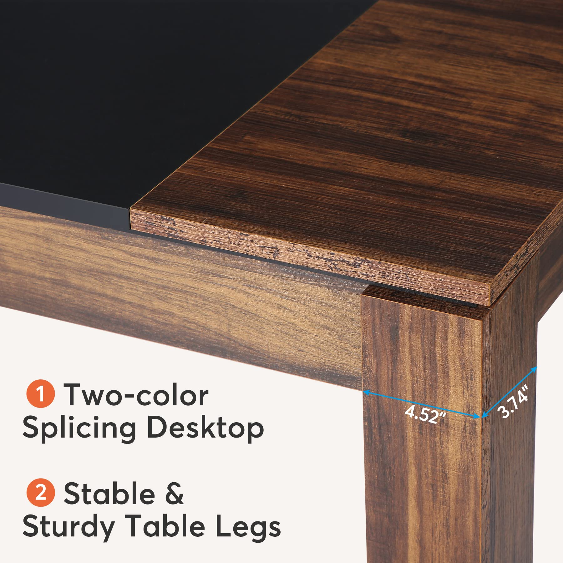 Tribesigns Rustic 6FT Conference Room Table for 4-6 Person, Rectangular Meeting Table, 71L * 33 W inches Executive Desk,Large Crafting Table for Office, Boardroom .Basement