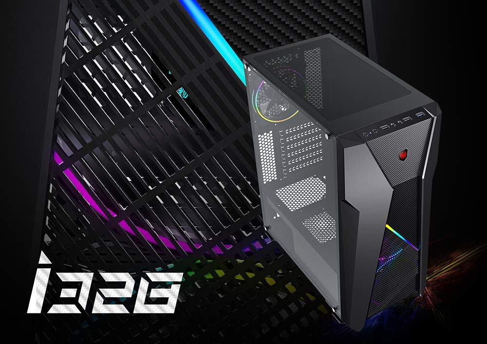 Raidmax i3 Series Mid Tower ATX Desktop Gaming Computer Case USB 3.0 Tempered Glass Window with 120mm ARGB LED Fans (i328)