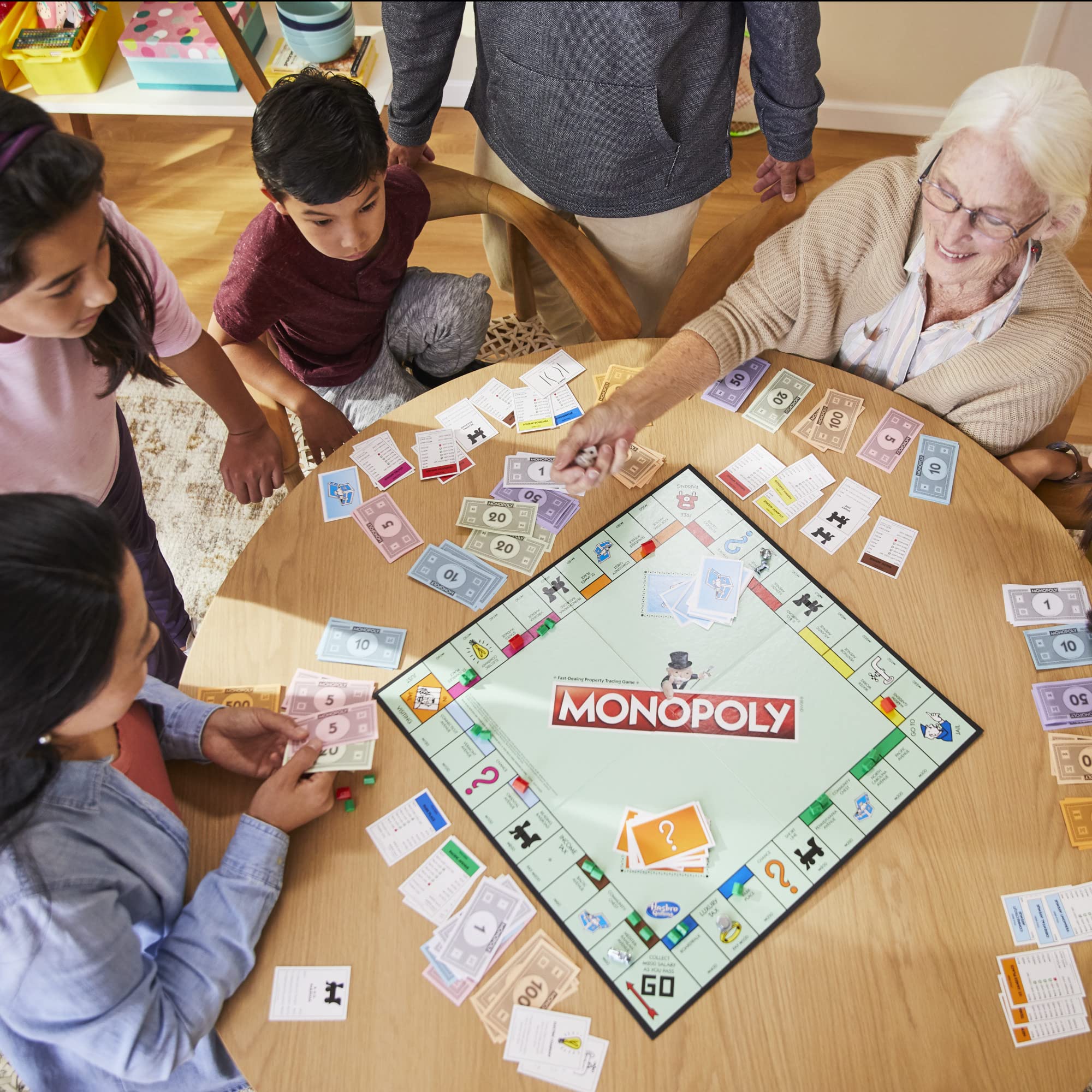 Monopoly Game, Family Board Games for 2 to 6 Players, Board Games for Kids Ages 8 and Up, includes 8 Tokens (Token Vote Edition)