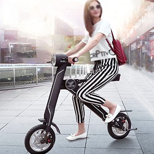 Wonzoneddzxc Electric Bicycles Electric Scooter Smart City Walking Electric Bicycle Mini Folding Electric Bike Instead Walking Tool li-ion ebike (Color : White)