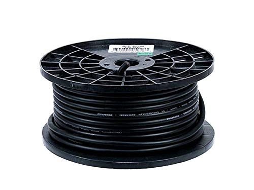 Monoprice 8.0mm Professional Microphone Bulk 16AWG Cable Cord - 100 Feet- Black With High-Purity, Oxygen Free Copper Conductors And Braided Copper Shield