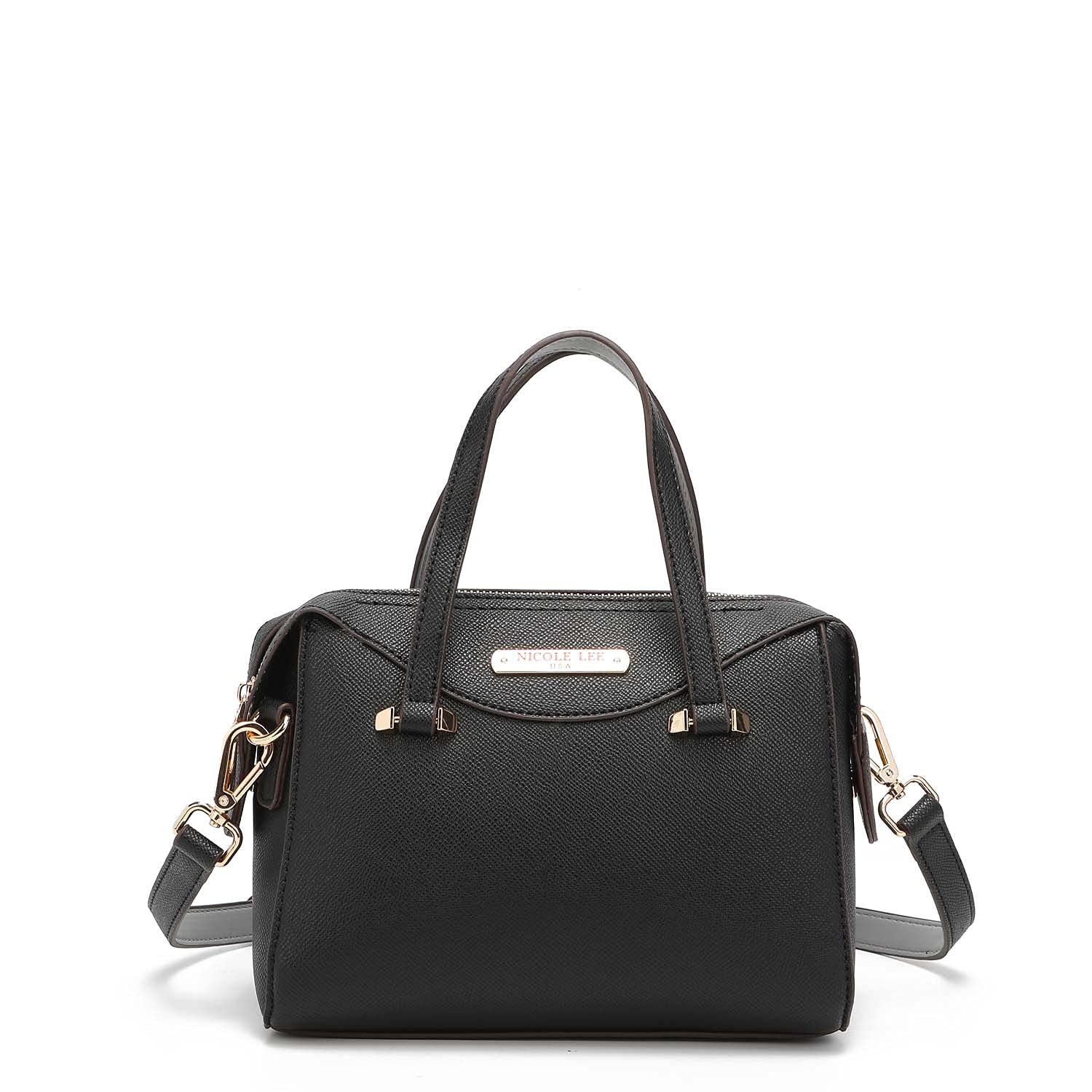 Nicole Lee Mia 3 Piece Set (Shopper, Mini Satchel, Pouch) (BLACK)