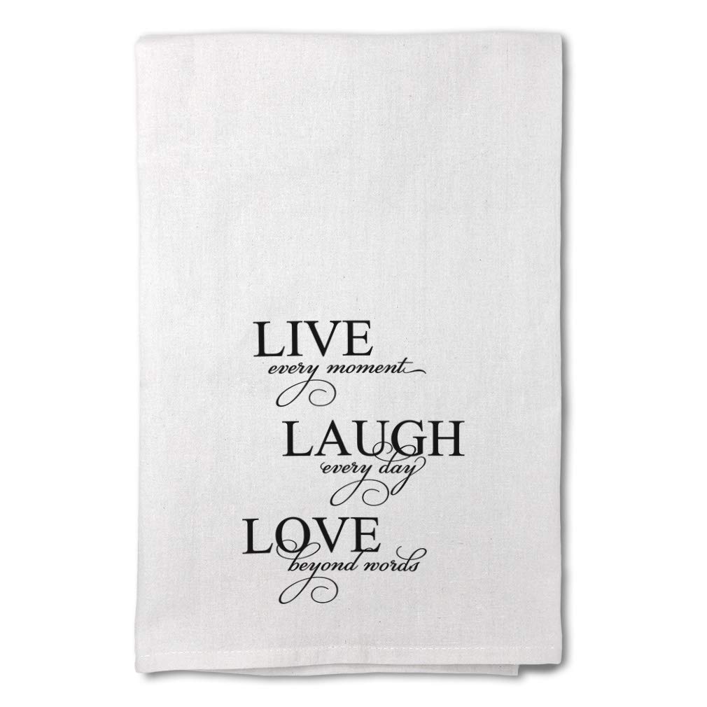 Style In Print Custom Decor Flour Kitchen Towels Live Every Moment Laugh Day Love Beyond A Inspiration & Motivation Live for Today Cleaning Supplies Dish Towels Design Only