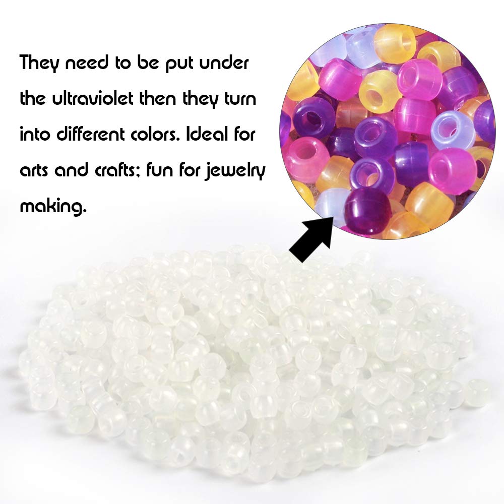Quefe 1500pcs Beads Kit Letter Beads Assorted Acrylic Alphabet Beads Large Hole Beads UV Beads 6 Styles with 50 Meters Elastic String for Bracelets Crafts and Necklaces Making