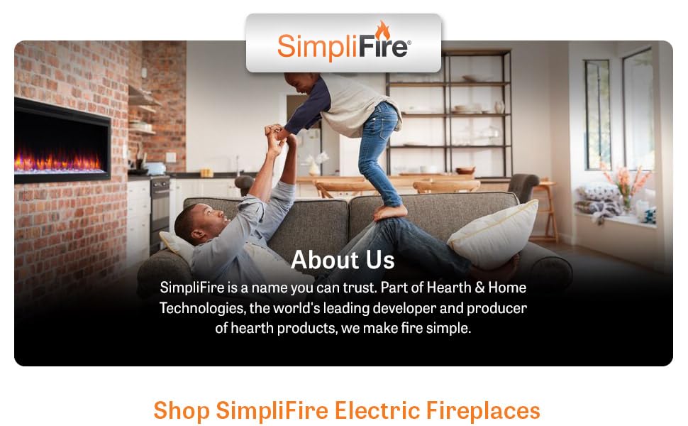 SimpliFire Allusion 60" Recessed Linear Electric Fireplace - Black, SF-ALL60-BK