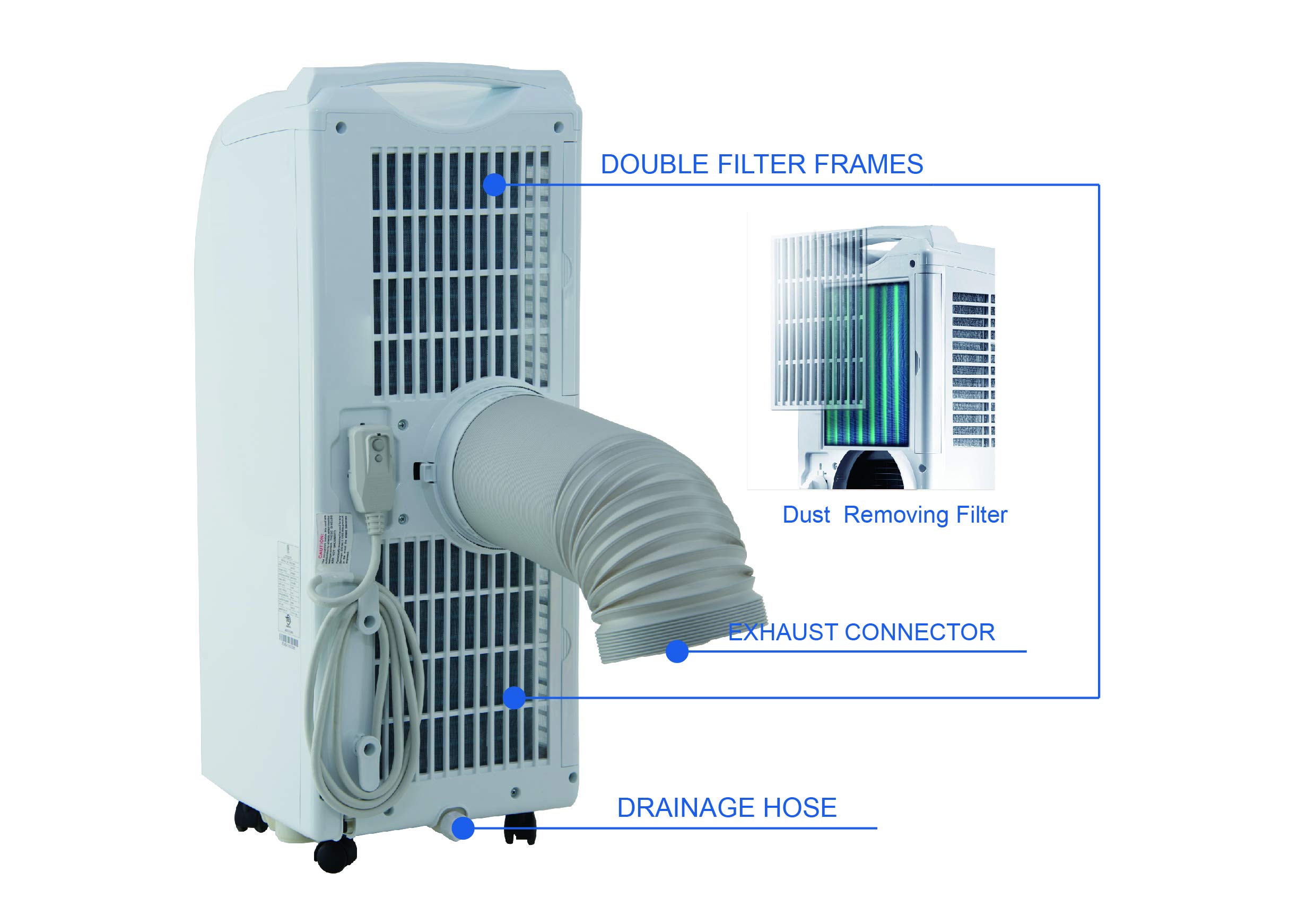 Portable Air Conditioner, 12000 BTU (SACC), 400 sq.ft, Standing Room AC Unit with LED Display, Remote Control and 24-Hour ON/OFF Programmable Timer, Low Noise Level, ETL Certified