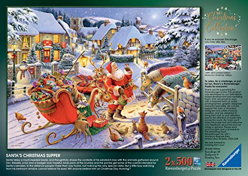 Ravensburger 15031 Collection No.1 Market & Santa's Christmas Supper 2X 500pc Jigsaw Puzzle,