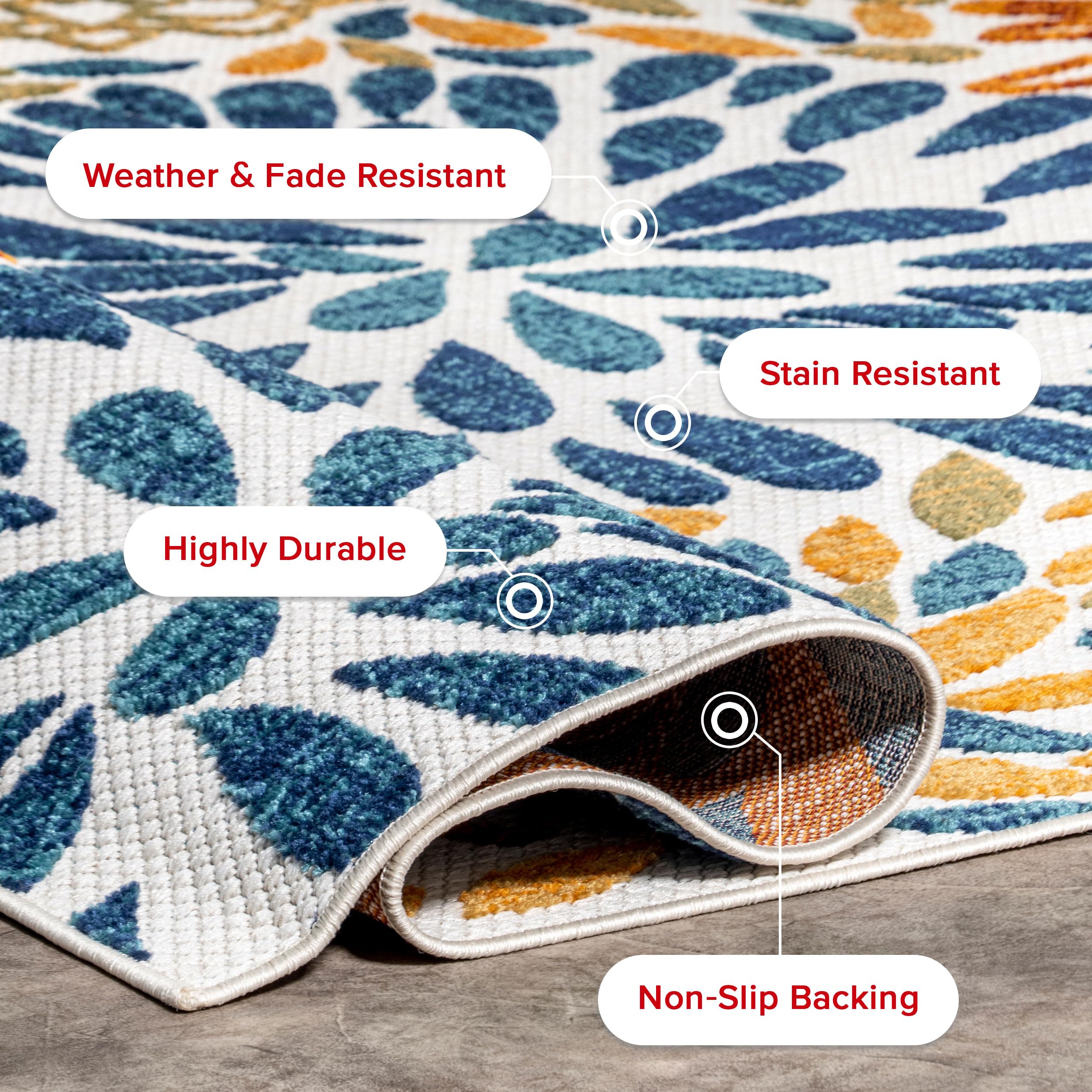 nuLOOM Monique Floral Indoor/Outdoor Area Rug, 5x8, Multi
