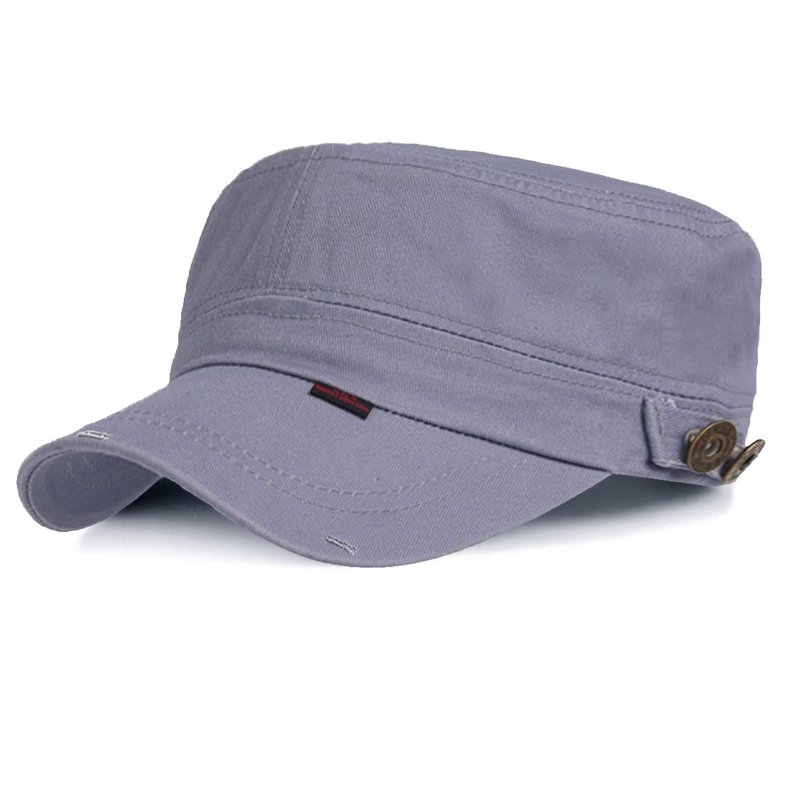 Z&S Fashionable Cotton Military Cap, Adjustable Flat Baseball Cap Men's Hats Women's Hats Grey