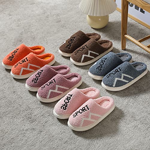 Womens Slippers Winter Warm House Shoes Furry Fuzzy Comfortable,Unisex Orange
