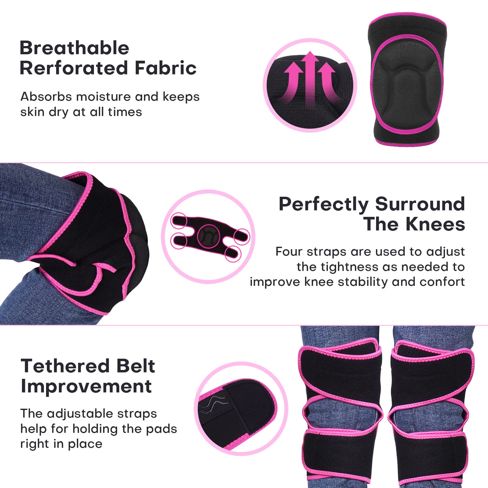 YKTSUJ Women Men Knee Pad Suitable for House Working, Floor and Carpet Cleaning, Gardening Maintain, Construction Work, High Elastic Fabric Men Knee Pads Protect Knee Safety