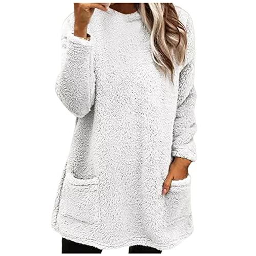 Womens Spring and Autumn Fashion Sweatshirt Solid Colour V Neck Loose Casual Pullover Long Sleeve Tops