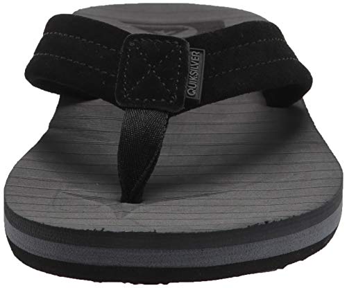 Quiksilver Men's Carver Suede 3 Point Flip Flop Athletic Sandal, Grey 1, 11