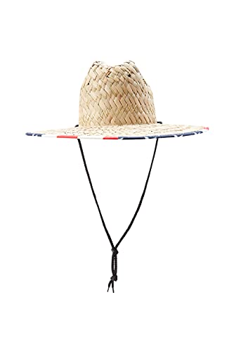 Quiksilver mens Outsider Lifeguard Beach Straw Sun Hat, Navy Red White, Large-X-Large US