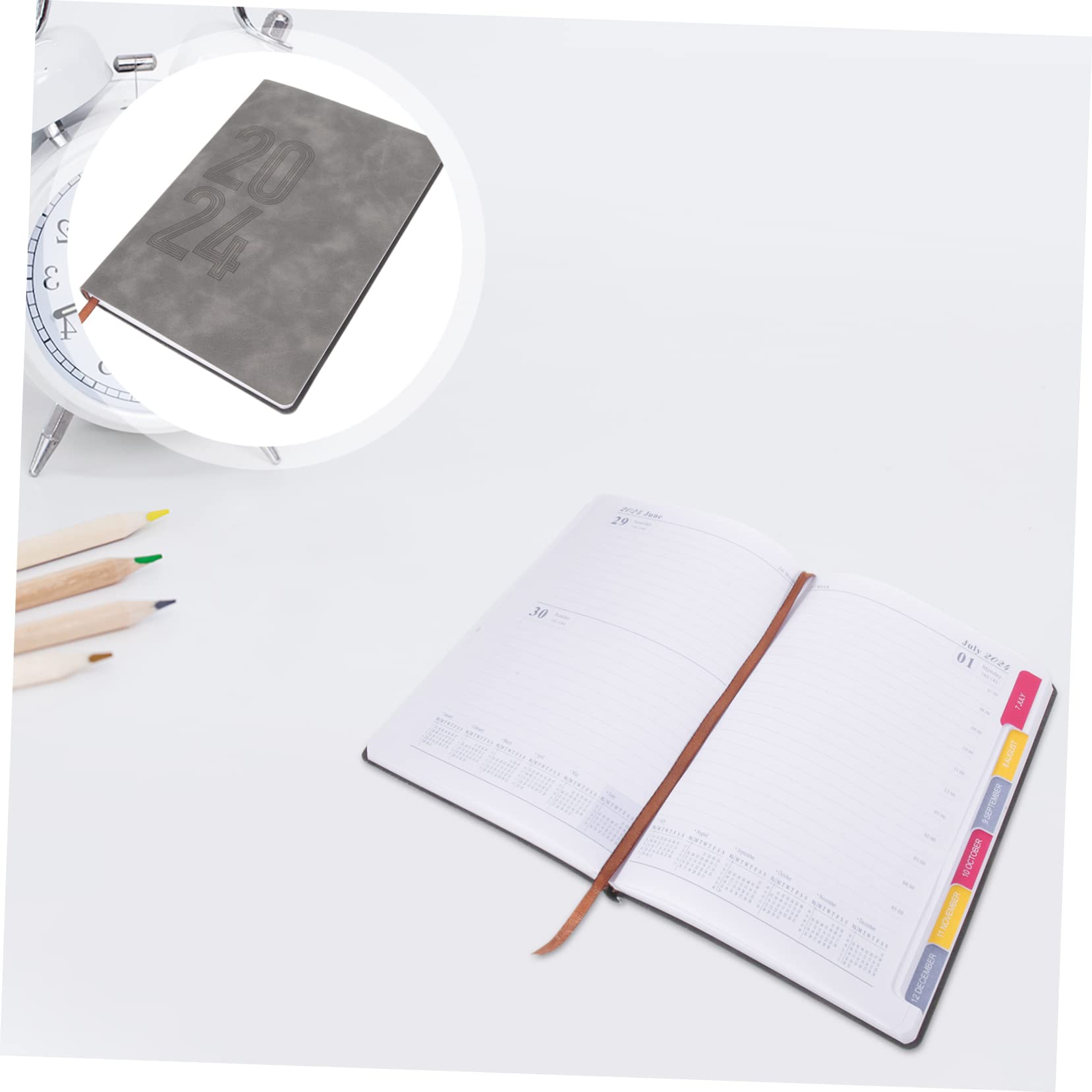 STOBOK 2024 Weekly Schedule Planner Office Memo Pad Monthly Planner Notebook New Year Schedule Notebook Daily Writing Book Calendar Notebook Daily Planner Portable Manual Paper Work