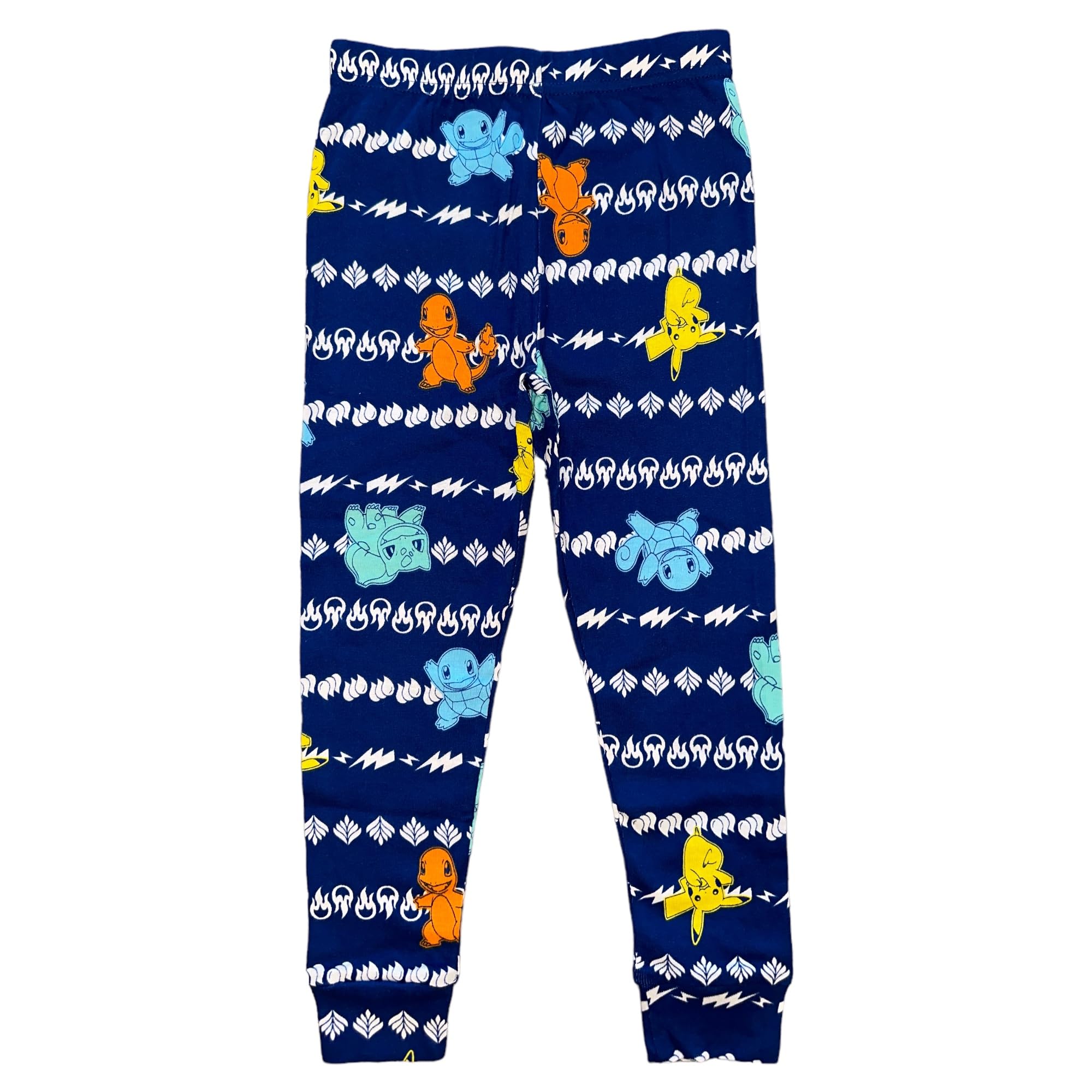 Pokemon Little Boys’ Big Boys 4-Piece 100% Cotton Long Sleeve Pajama Sets, 6