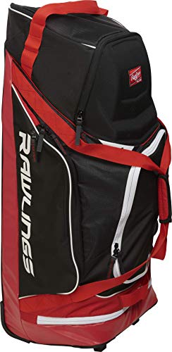 Rawlings | R1502 Wheeled Catcher's Bag | Baseball/Softball | Scarlet