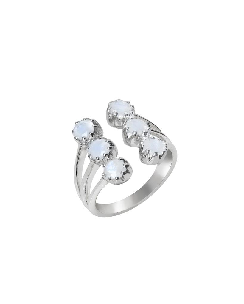 YoTreasure 1.60 Ct. Rainbow Moonstone Ring Solid 925 Sterling Silver Classic Jewelry