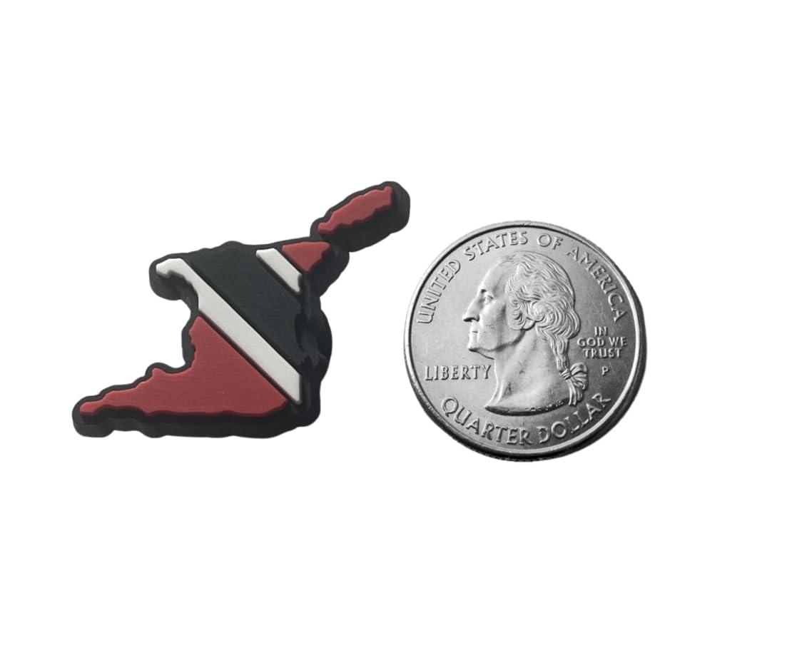 Trinidad & Tobago Flag Map Shoe Charm