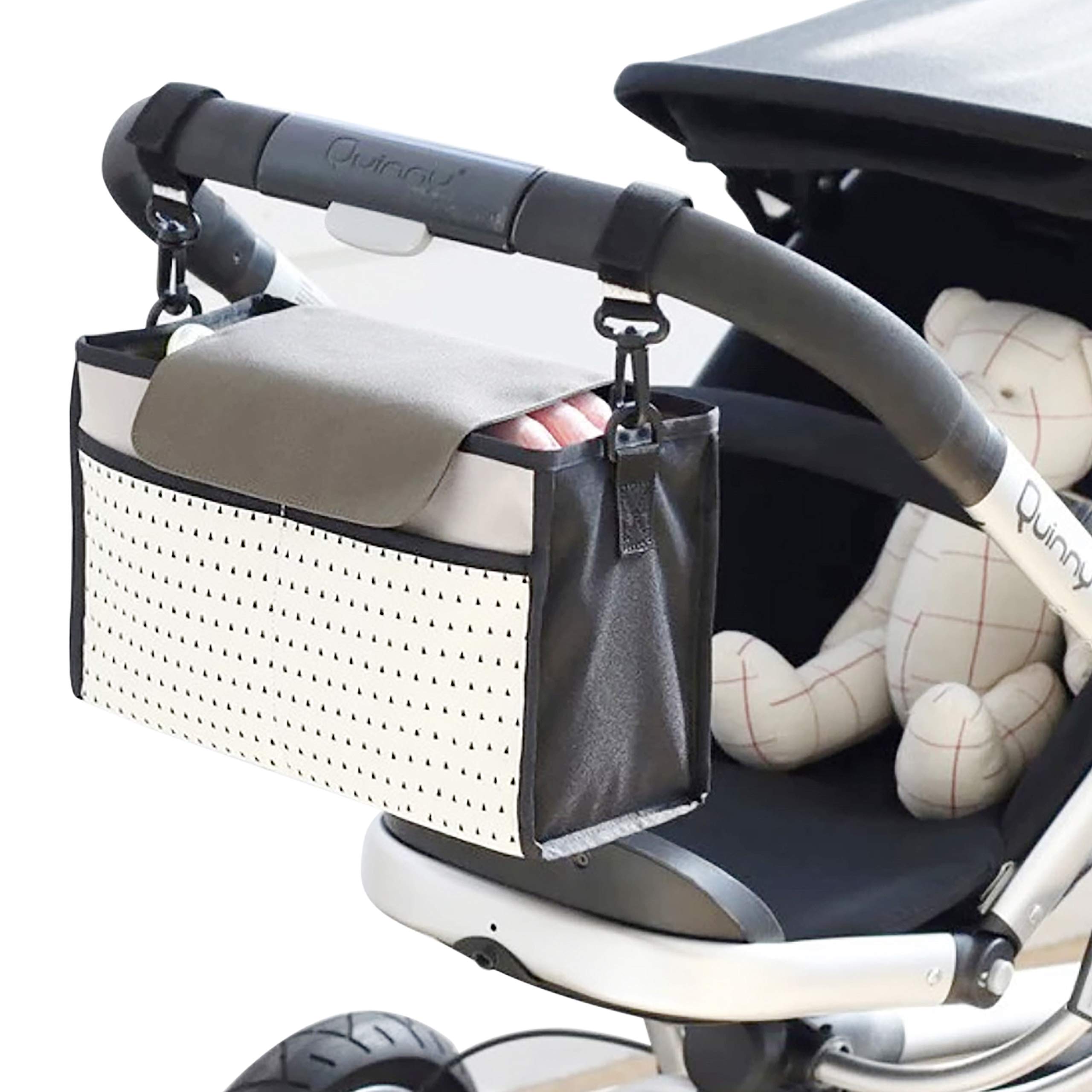 Stroller Organizer | Stroller Hooks | Stroller Accessories | Baby Bag | Cup Holder | Universal Fit | Wipes Pockets | Extra Storage | Stylish | Great Baby Shower Gift |Diaper Bag