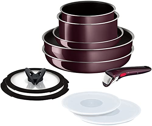 ティファール(T-fal) Ingenio Neo Pot and Pan Set, 10点セット, red (bordeaux)