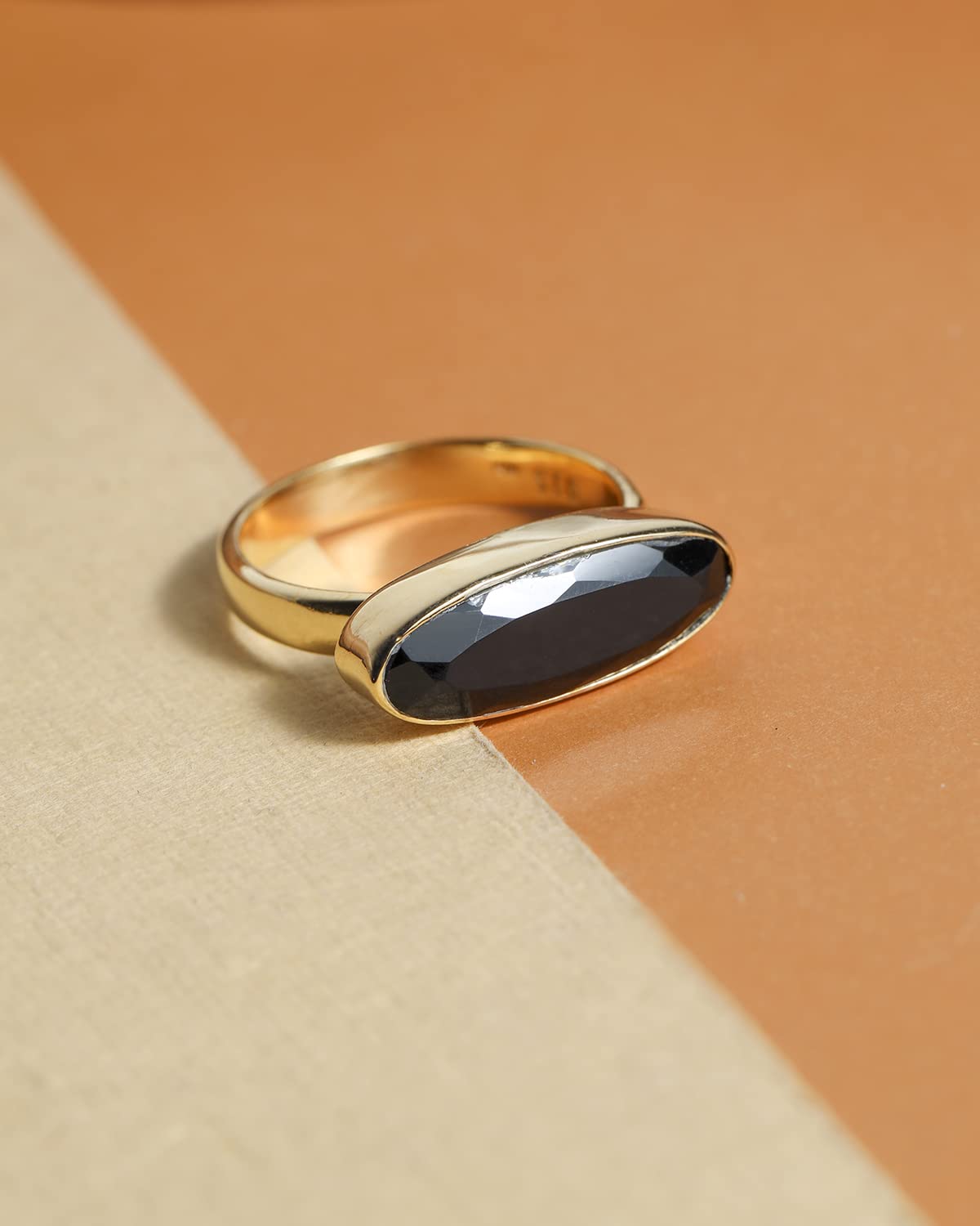 YoTreasure Natural Green Amethyst Ring 14k Gold Plated Over 925 Sterling Silver Gemstone Jewelry