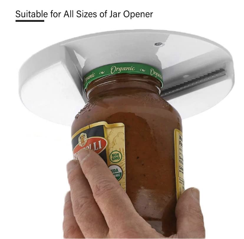 ZHAWK Kitchen Jar Opener | The Under Cabinet Lid Opener β Easy Grip, One Handed Jar & Bottle Opener for Weak Hands & Seniors with Arthritis | Effortless Jar Opener (Plastic - Design #1)