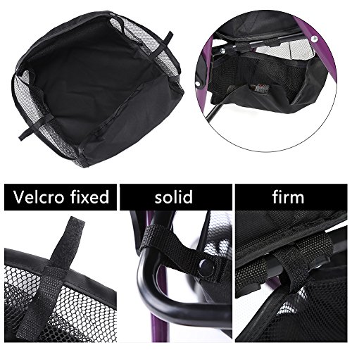 Stroller Organizer Under Baby Stroller Storage Basket Pram Waterproof Netting Underseat Basket Mesh for Stroller Storage Organizer Bag Accessories, 11.8x11.8x3.9inch