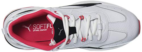 Puma Women's Cilia Sneaker, White Black-red Rose Silver, 7.5 M US