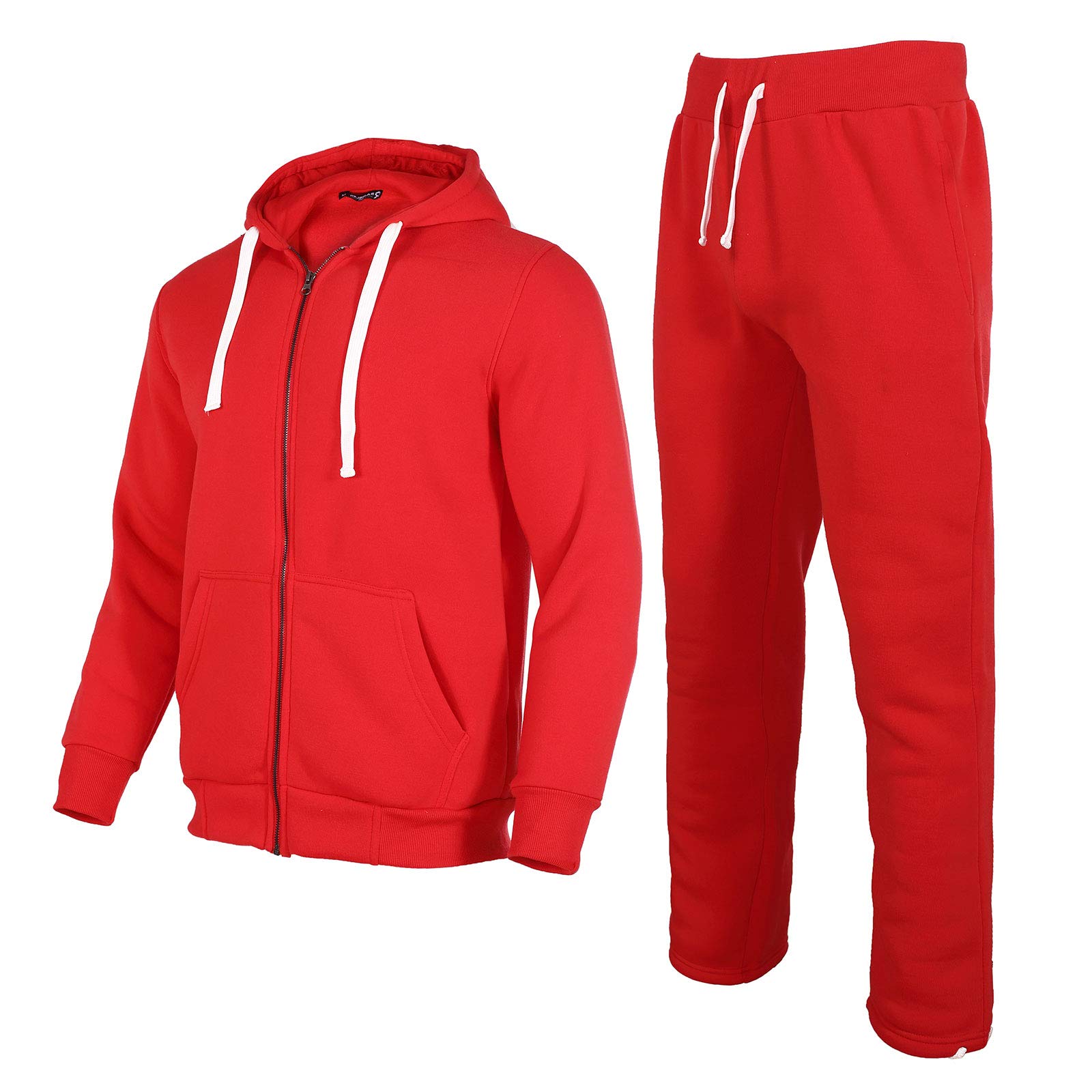 R RAMBLER 1985 Mens Sweatsuits 2 Piece Casual Athletic Long Sleeve Tracksuit Set Jogging Suit for Running,Exercise,Traning(Red,M)