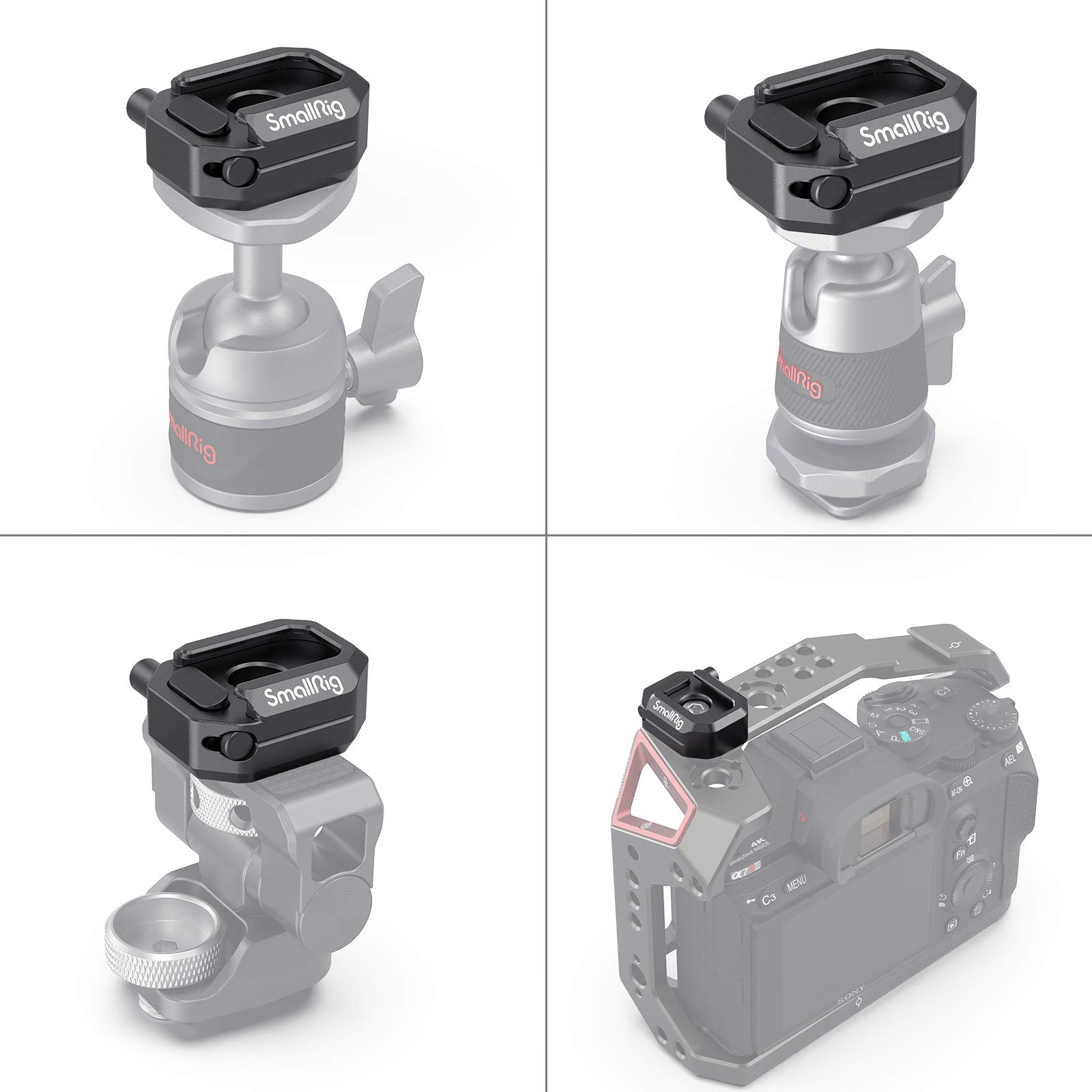 SmallRig Universal Cold Shoe Mount, Multi-Functional Shoe Adapter with Safety Release, for DSLR Camera Rig Microphone LED Light - 2797